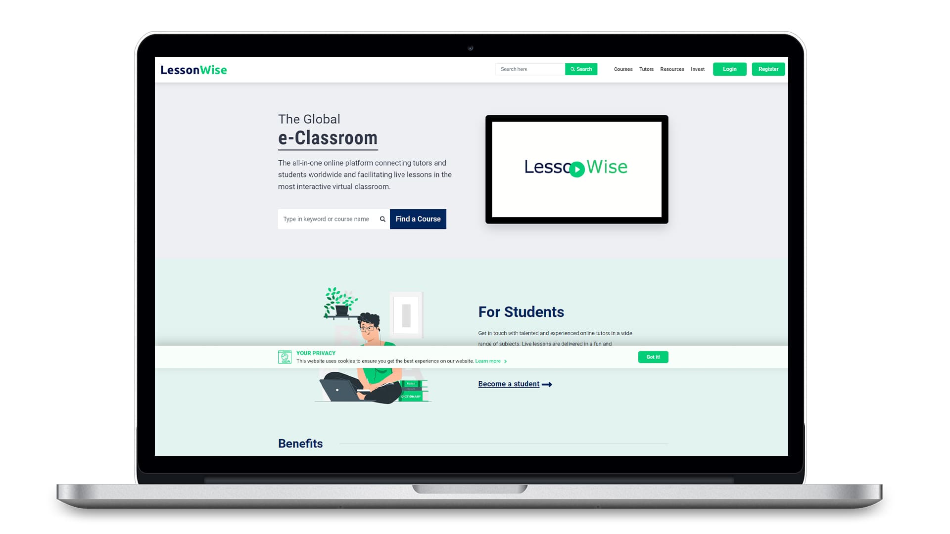 LessonWise - E-Classroom | E-Learning Website - Matellio